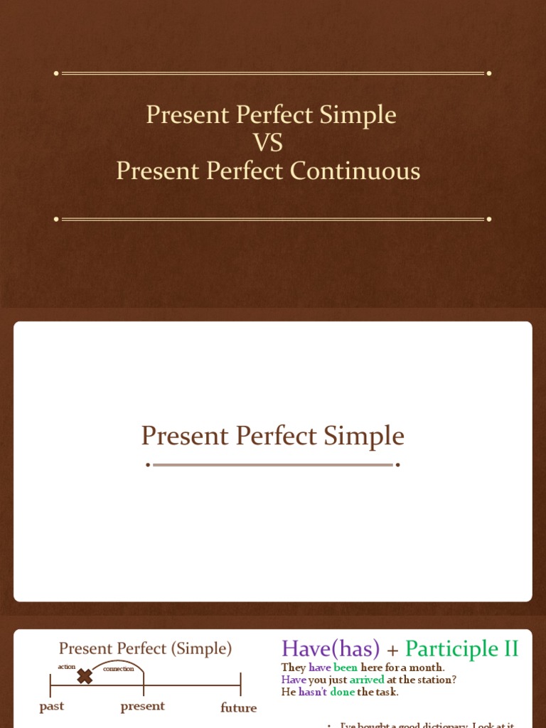 Present Perfect Simple vs Continuous Guide | PDF | Perfect (Grammar ...