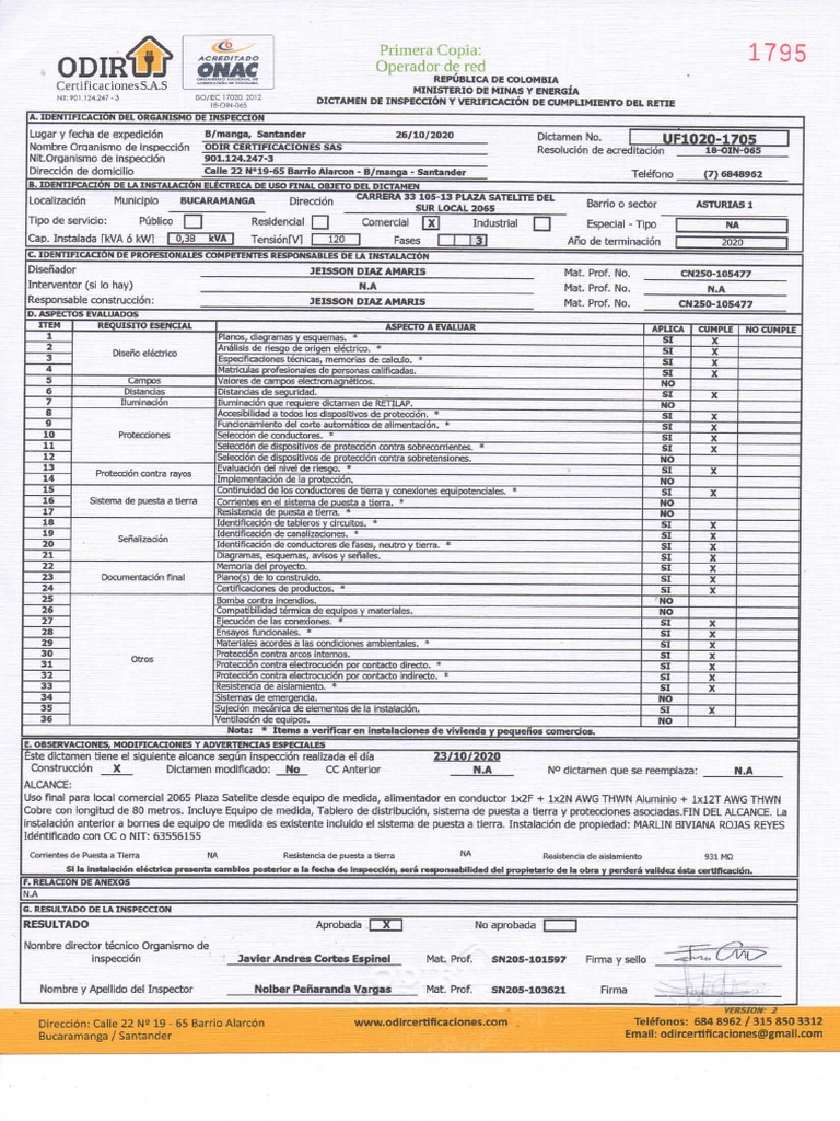 Certificado RETIE | PDF