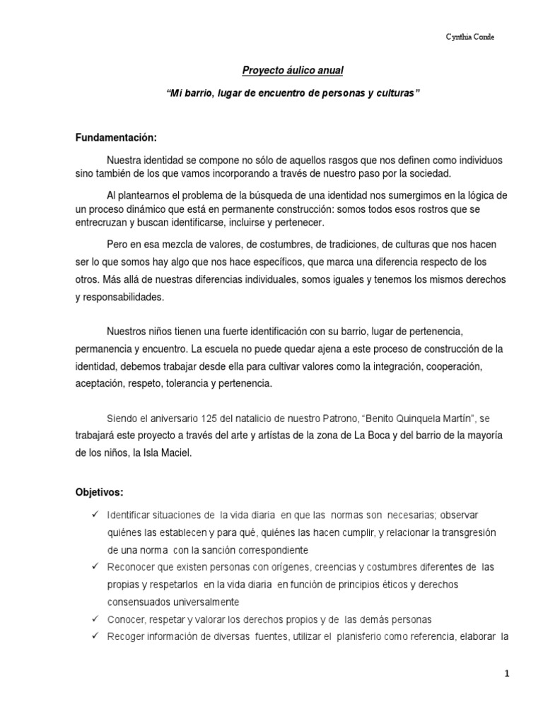 Proyecto de Identidad en el Barrio | PDF | Sociedad | Tecnología de ...