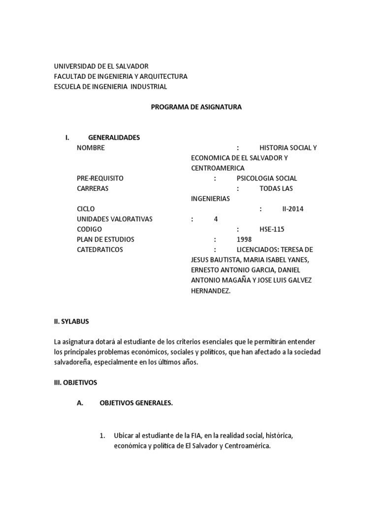 Programa de Hse | PDF | El Salvador | Centroamérica