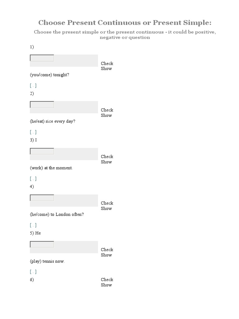 PR Continuous Vs PR Simple | PDF