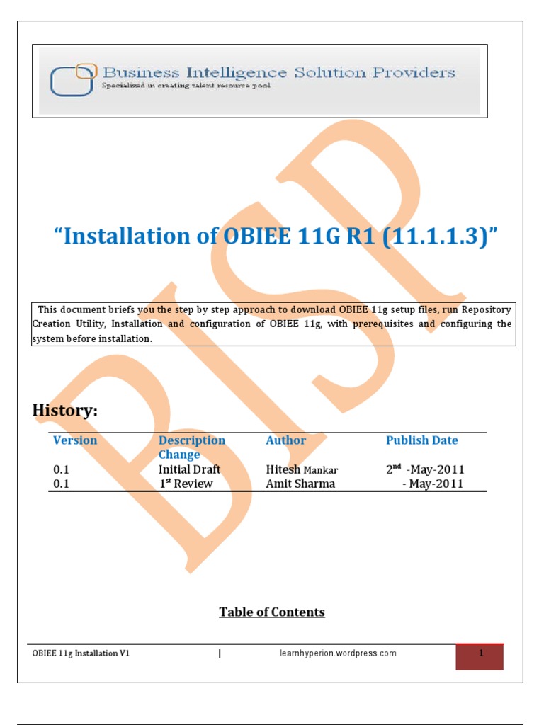 OBIEE 11g Installation | PDF | Ip Address | Internet Protocol Suite OBIEE 11g Installation | PDF | Ip Address | Internet Protocol Suite