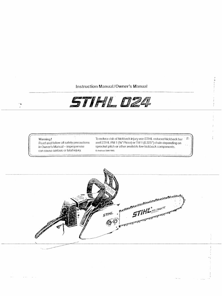 STIHL MS 024 Owners Instruction Manual | PDF