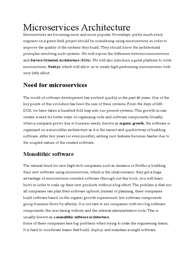 Microservices Architecture | PDF | Service Oriented Architecture | Java Script