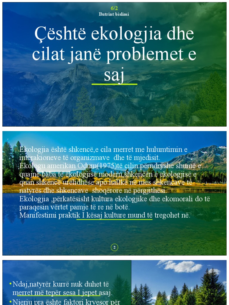 Çështë Ekologjia Dhe Cilat Janë Problemet e Saj | PDF