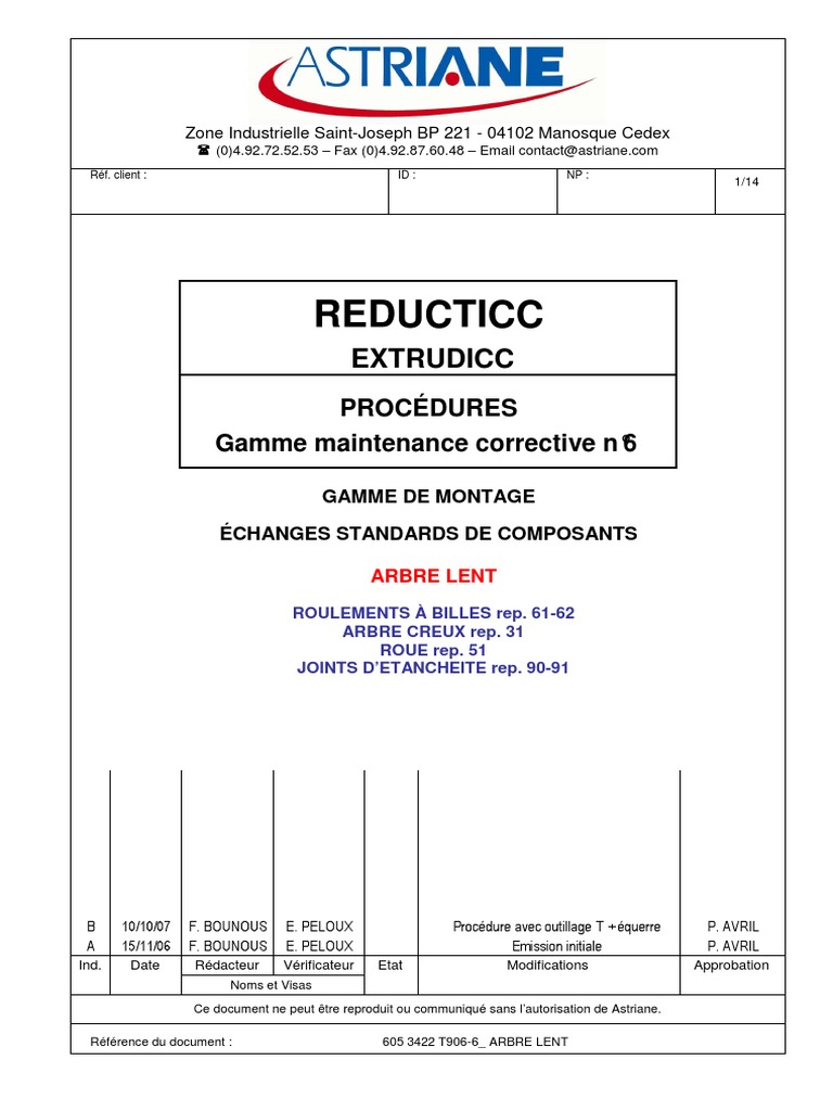 Exemple Gamme de Maintenance | PDF | Biens manufacturés | Machine
