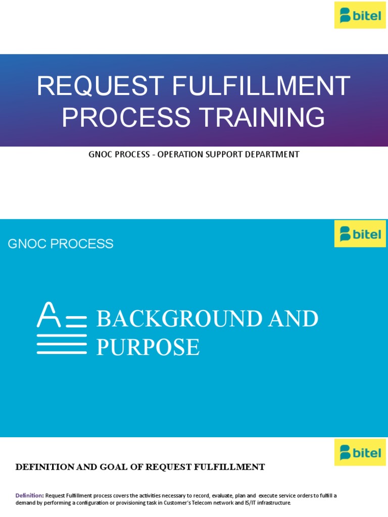 Request Fulfillment Process Training | PDF | Product Lifecycle ...