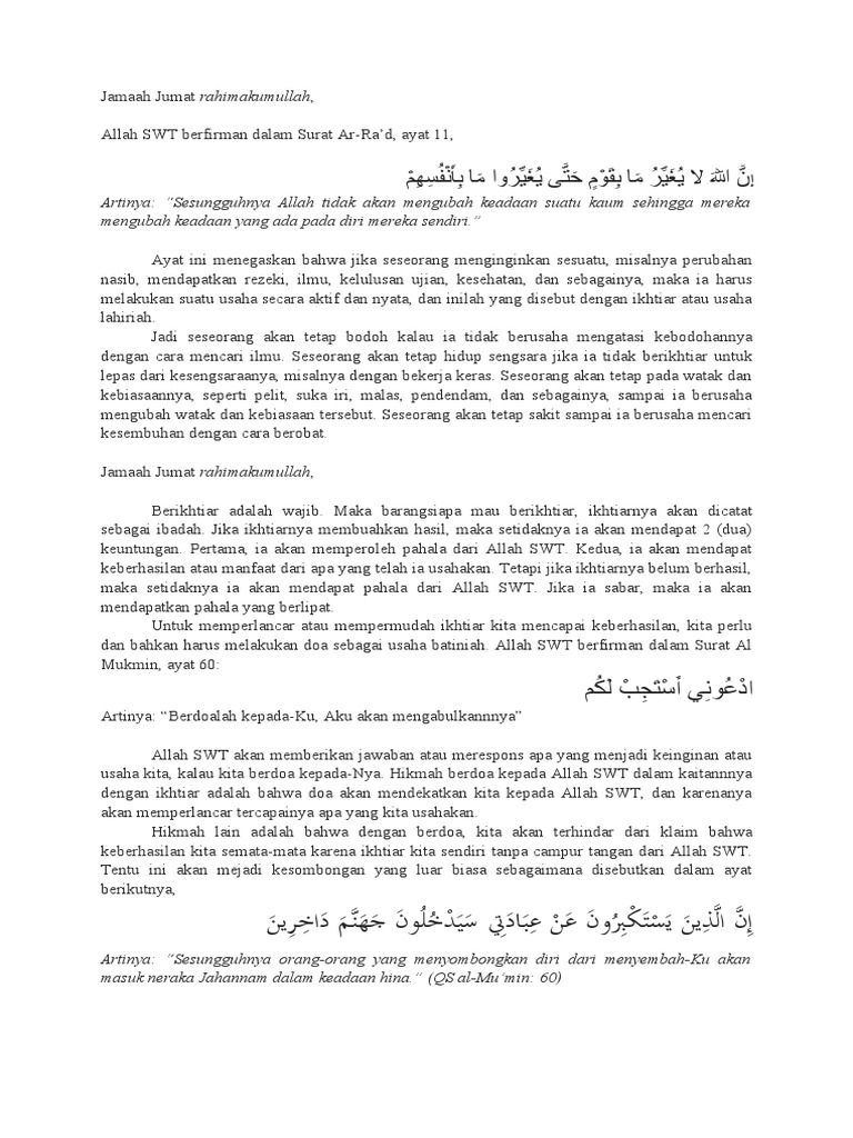 Trilogi Usaha Doa Dan Tawakal | PDF