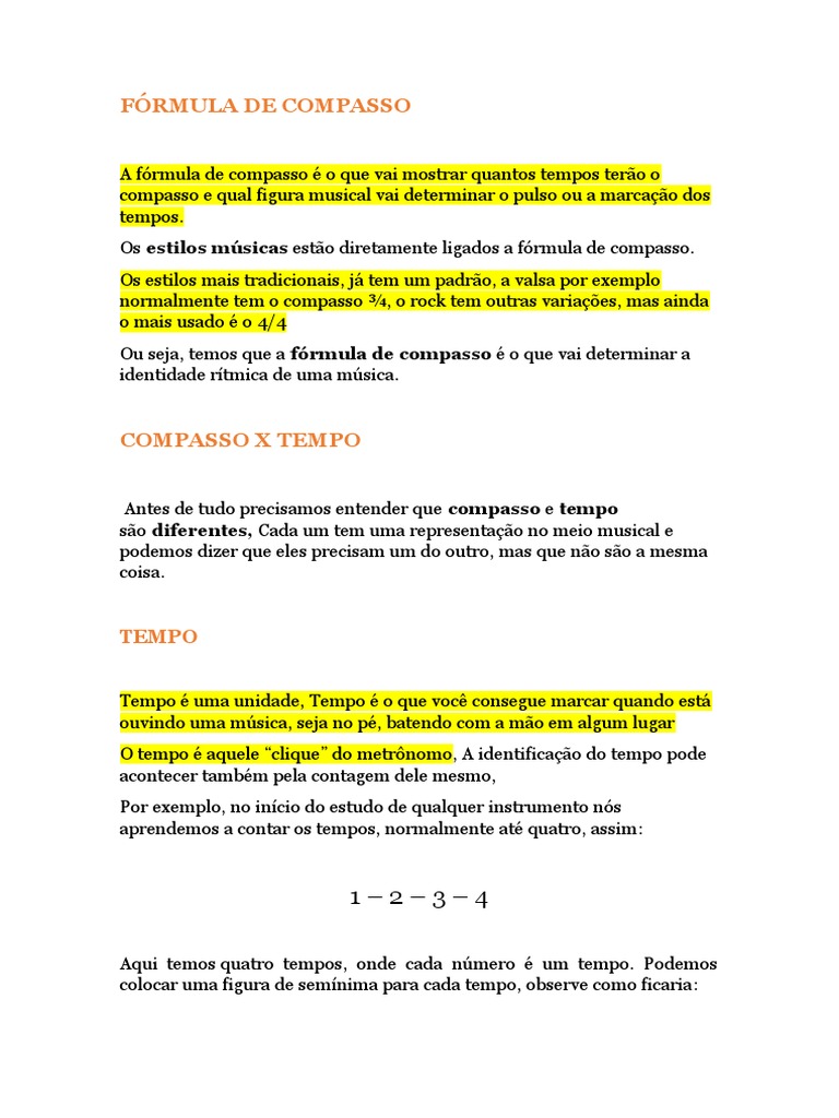 Uma explicação detalhada sobre a fórmula de compasso: suas partes ...