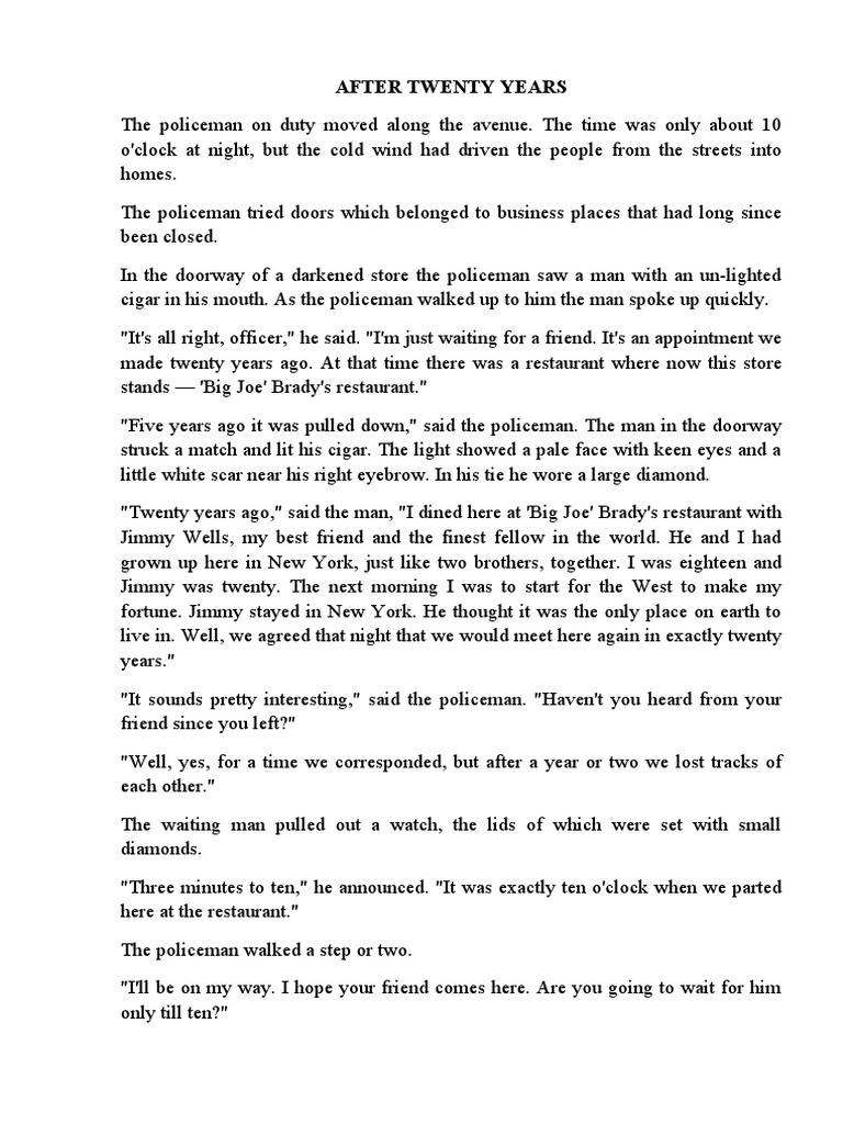 After 20 Years | PDF