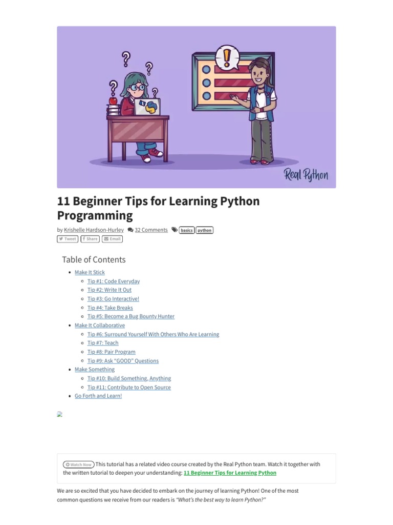 11 Beginner Tips For Learning Python Programming Real Python Pdf Computer Programming