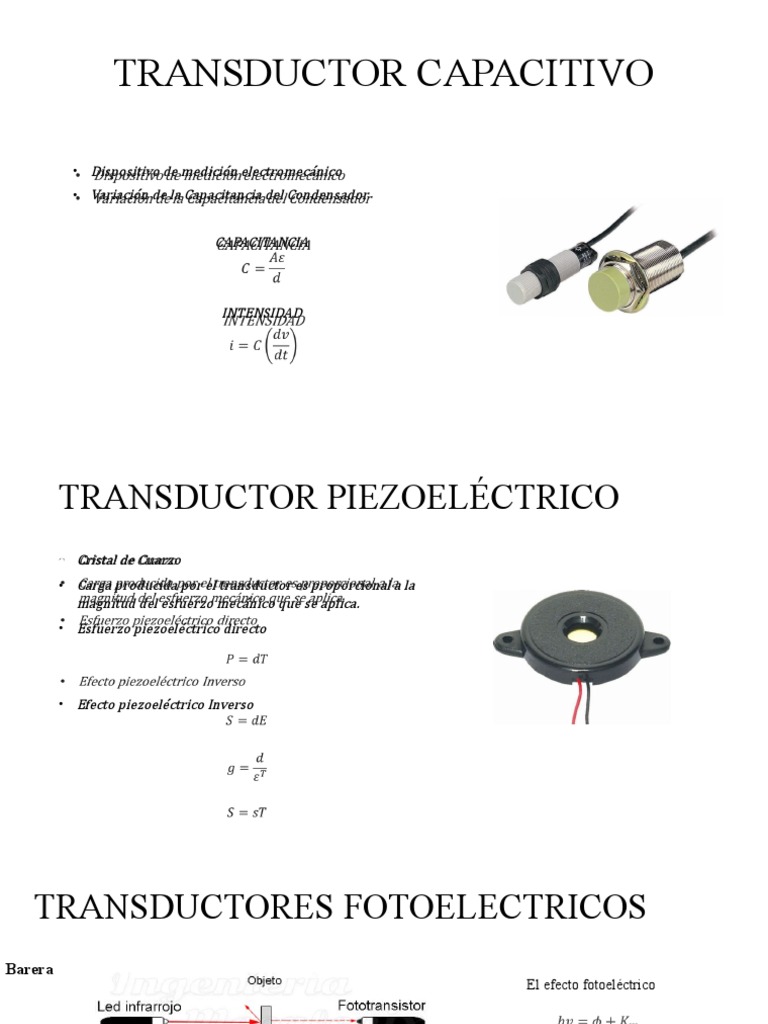 Tipos de transductores y sus principios de funcionamiento | PDF