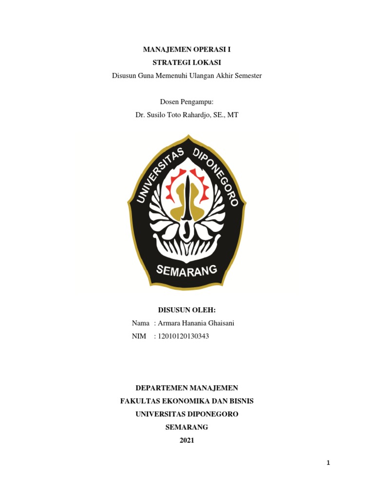 Armara Hanania Ghaisani - UAS Manop | PDF | Bisnis