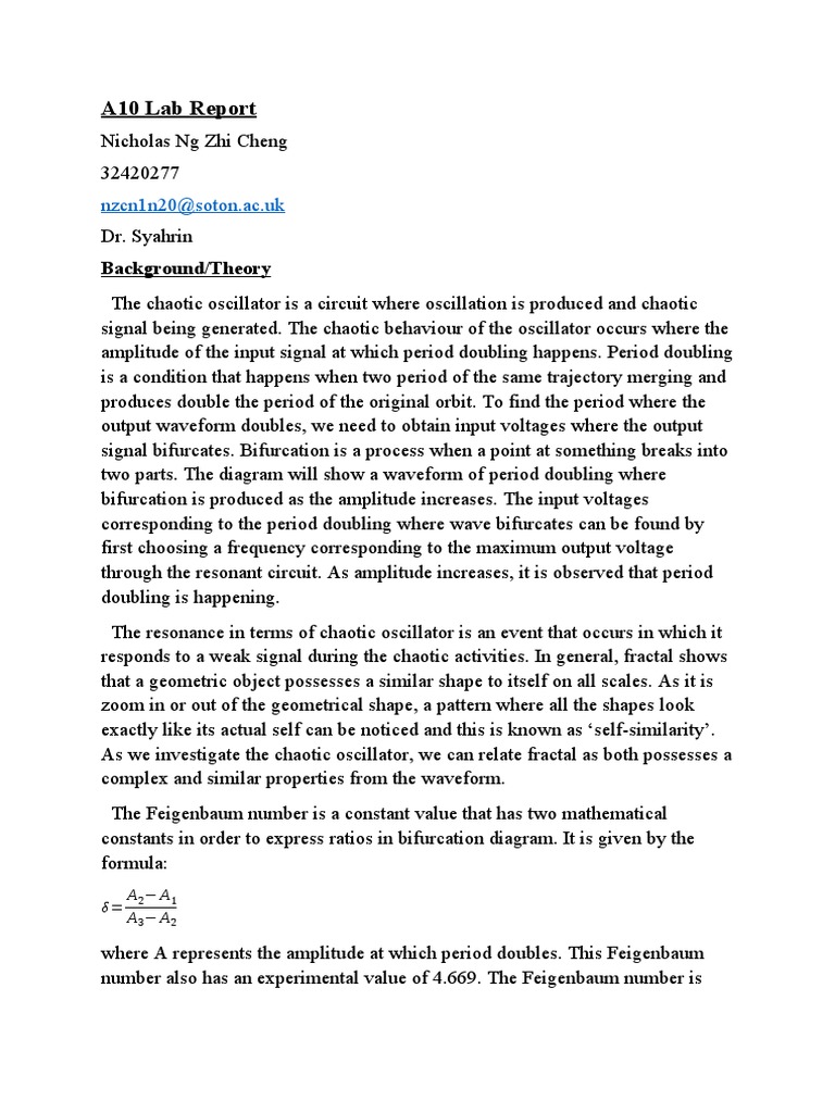 A10 Lab Report | PDF | Amplitude | Resonance