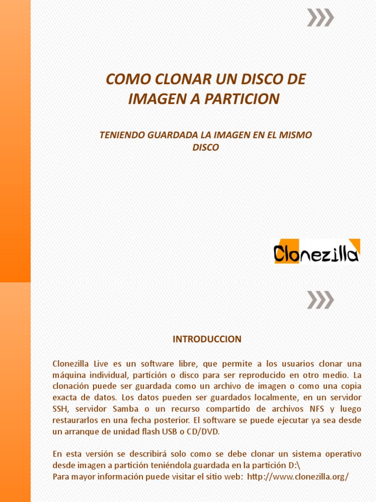 Manual Clonezilla | PDF | Ciencias de la Computación | Hardware de la computadora