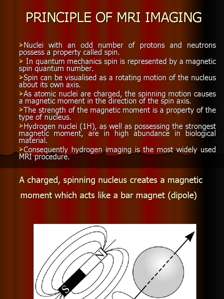 Principle of Mri Imaging | PDF | Atomic Physics | Relaxation (Nmr)