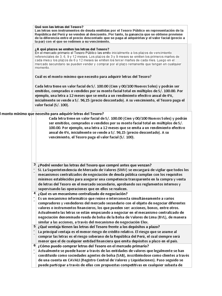 Qué Son Las Letras Del Tesoro | PDF | Bolsa | Compartir (Finanzas)
