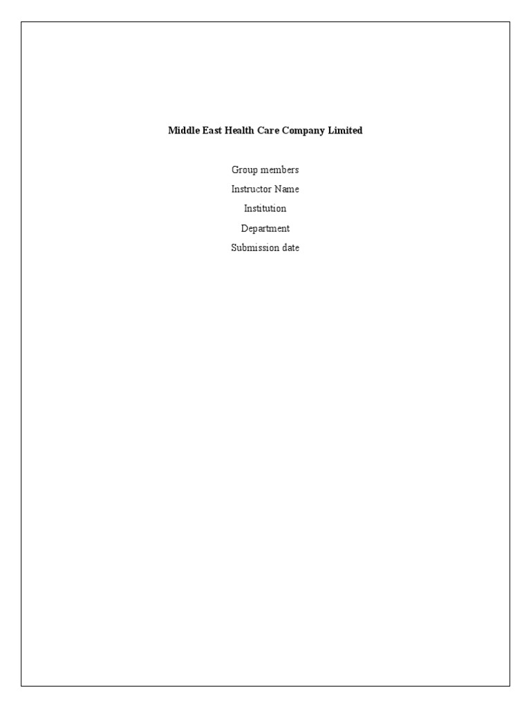 Middle East Healthcare Financial Analysis | PDF | Revenue | Market ...