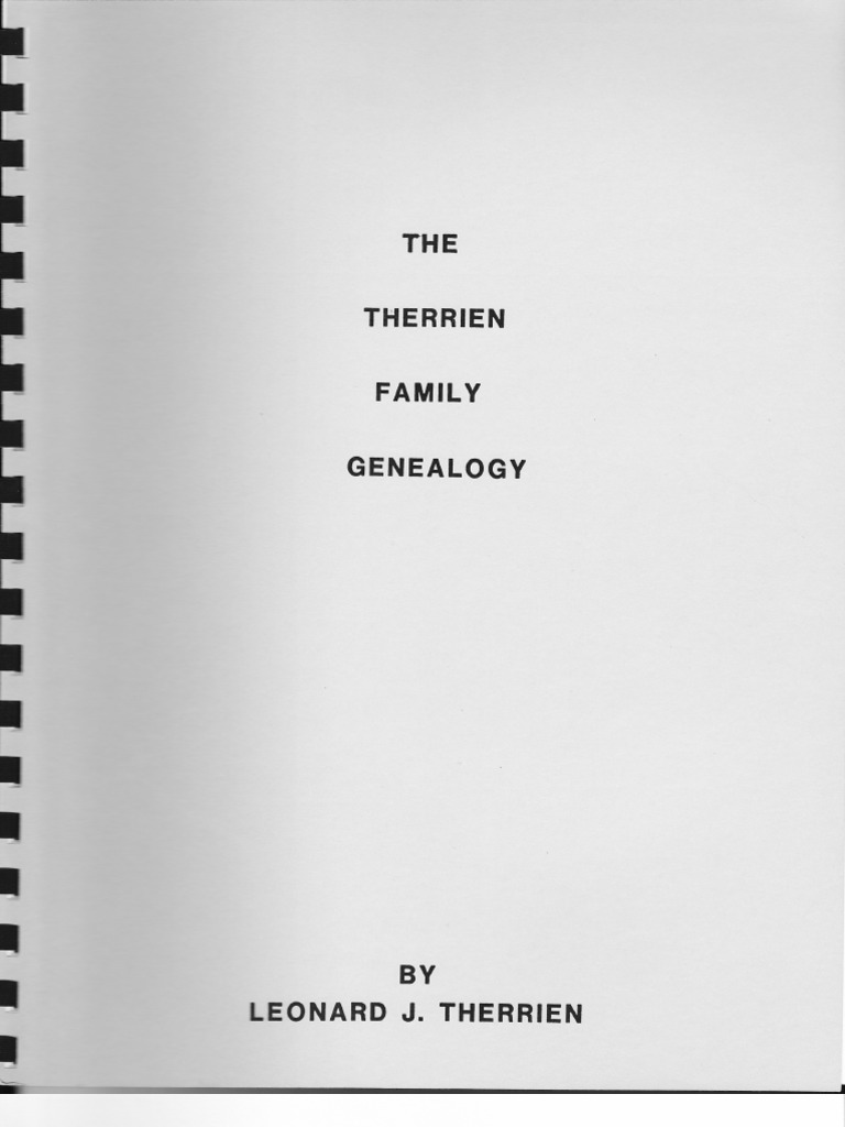 The Therrien Family Genealogy 1983 | PDF