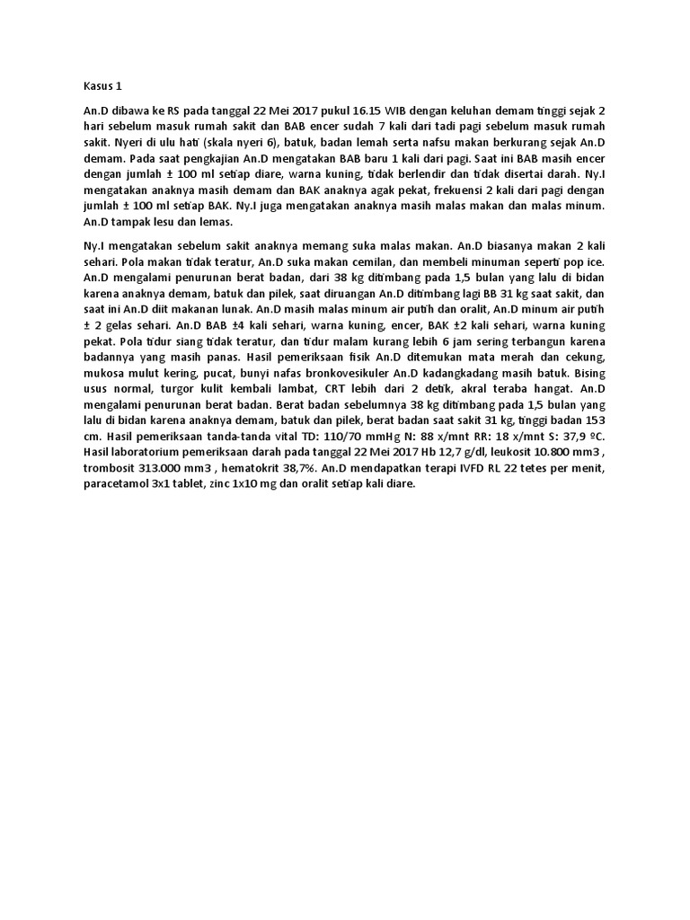 Kasus Askep Anak | PDF | Kesehatan Holistik | Sains & Matematika