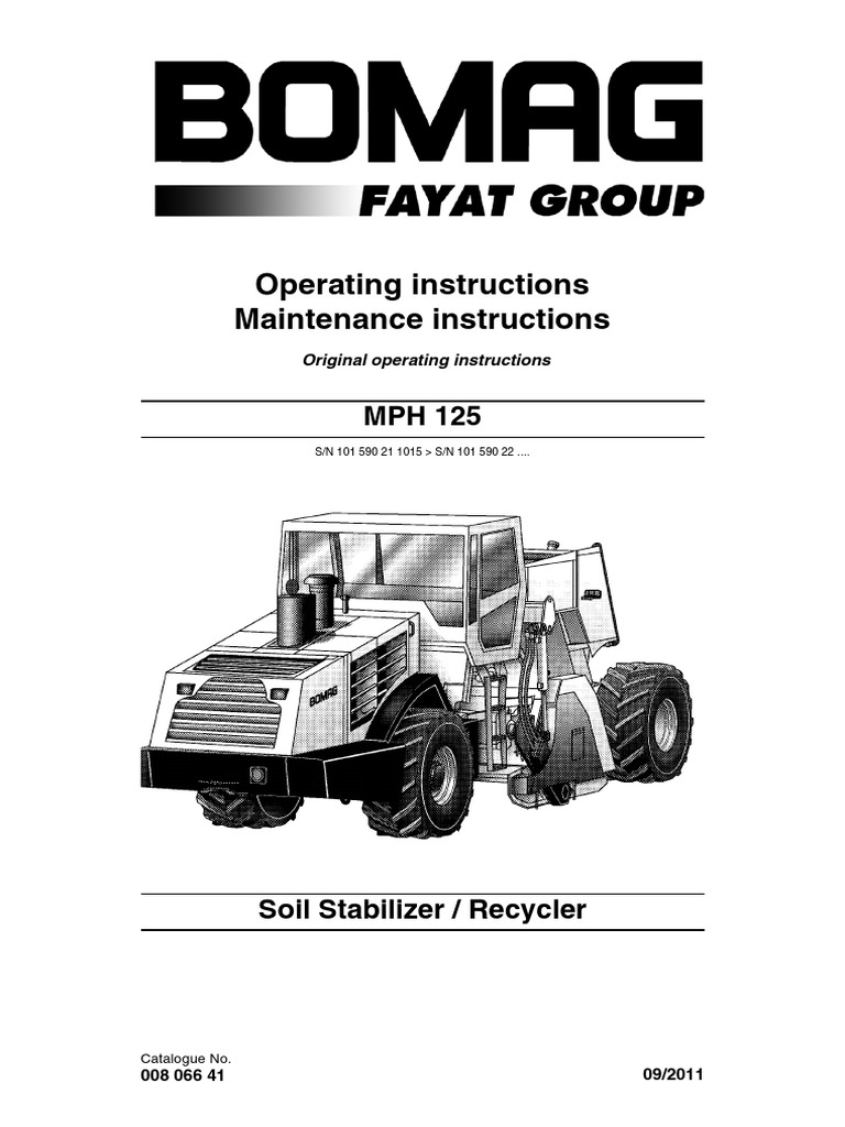 MPH 125 Operator Manual | PDF | Motor Oil | Pump
