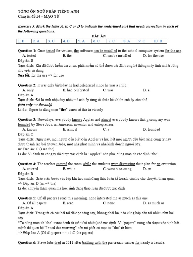 CD14 Exercise 3 KEY | PDF