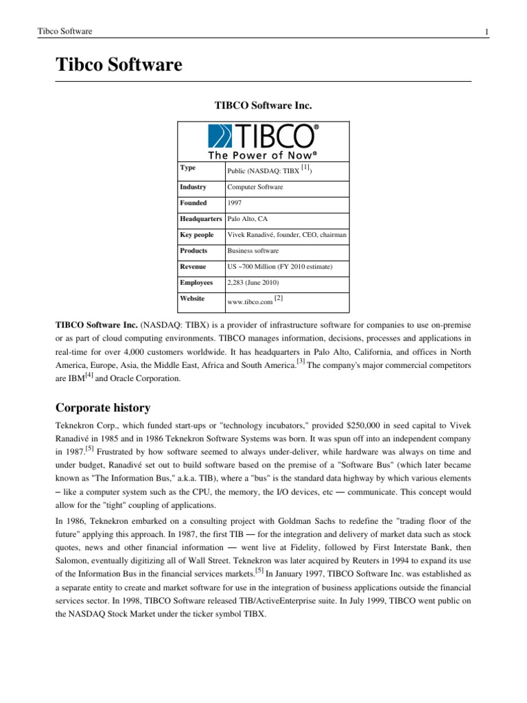Tibco | PDF | Information Technology | Information Technology Management