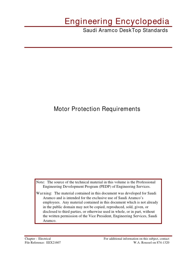 Motor Protection Requirements | PDF | Electric Motor | Relay