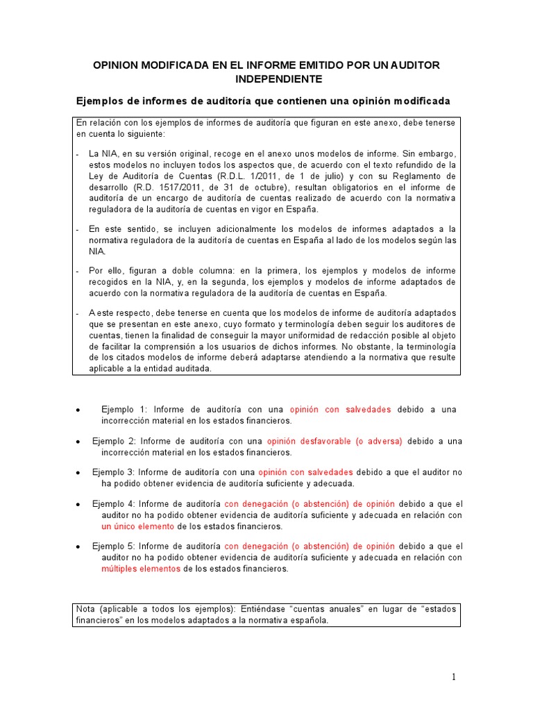 S13 Caso Practico de Informe Auditoria Eeff | PDF | Contralor | Auditoría