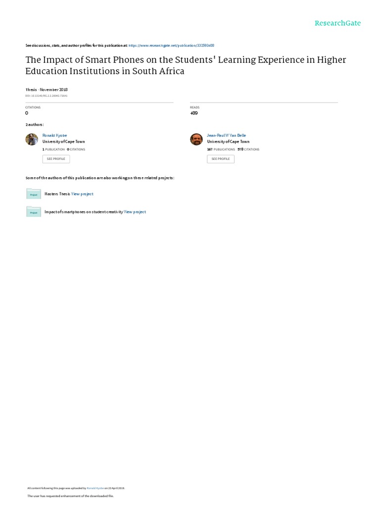 The Impact of Smartphones | PDF | Correlation And Dependence ...