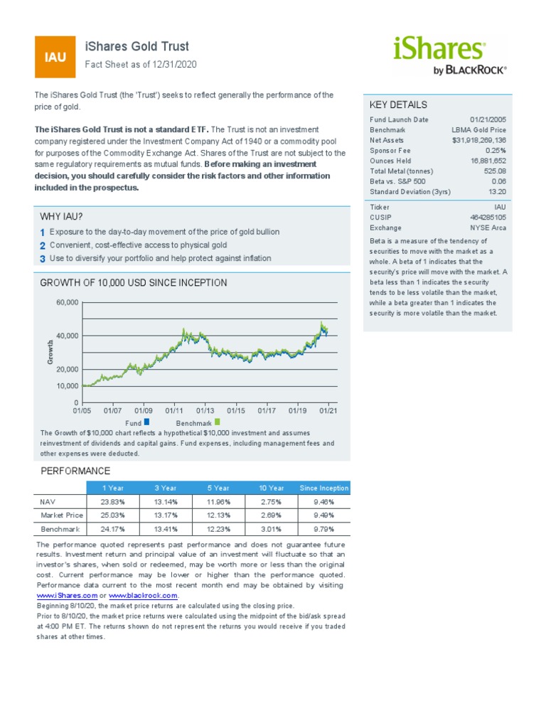 Us Ishares Template Ishares Gold Trust Biau39 | PDF | Investment Fund ...