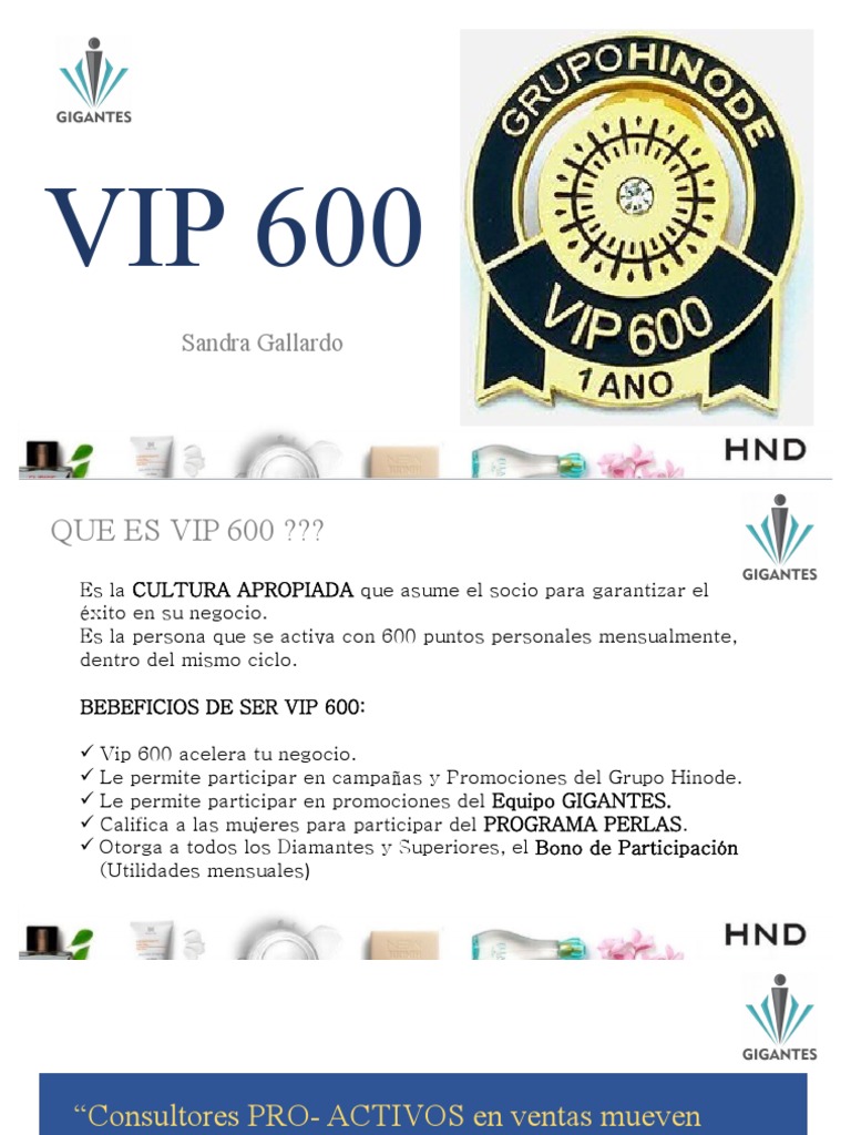 Beneficios y Claves del VIP 600 | PDF