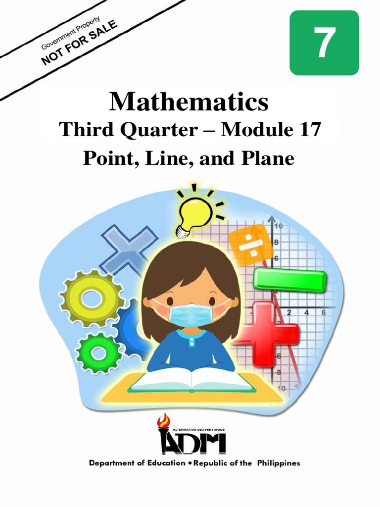 Mathematics7 Q3 Mod17 Point, Line, and Plane V5 | PDF | Line (Geometry ...
