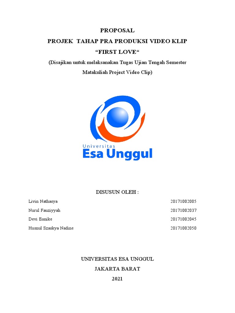 UTS-Proposal-Pembuatan-Video-Klip-First Love | PDF