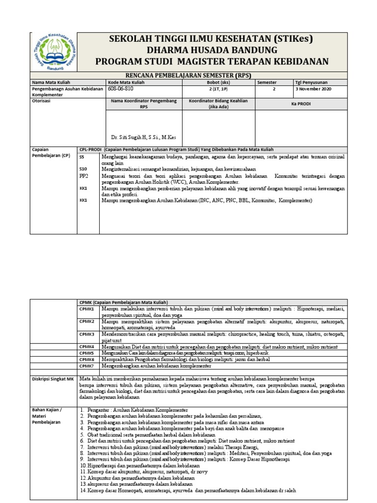 RPS Askeb Komplementer - Sept 2021 | PDF