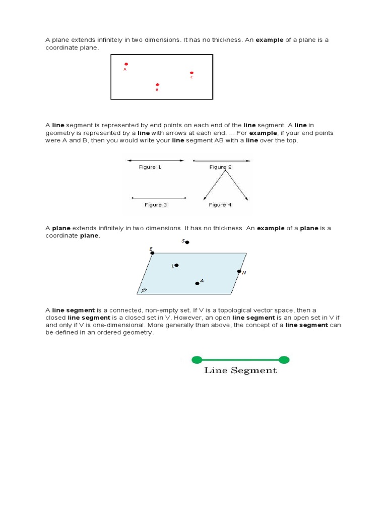 A Plane Extends Infinitely in Two Dimensions | PDF | Line (Geometry ...