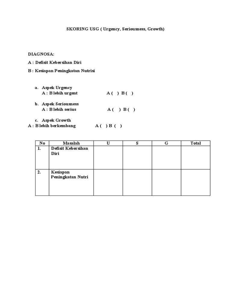 Skoring Usg | PDF | Pengembangan Diri | Sains & Matematika