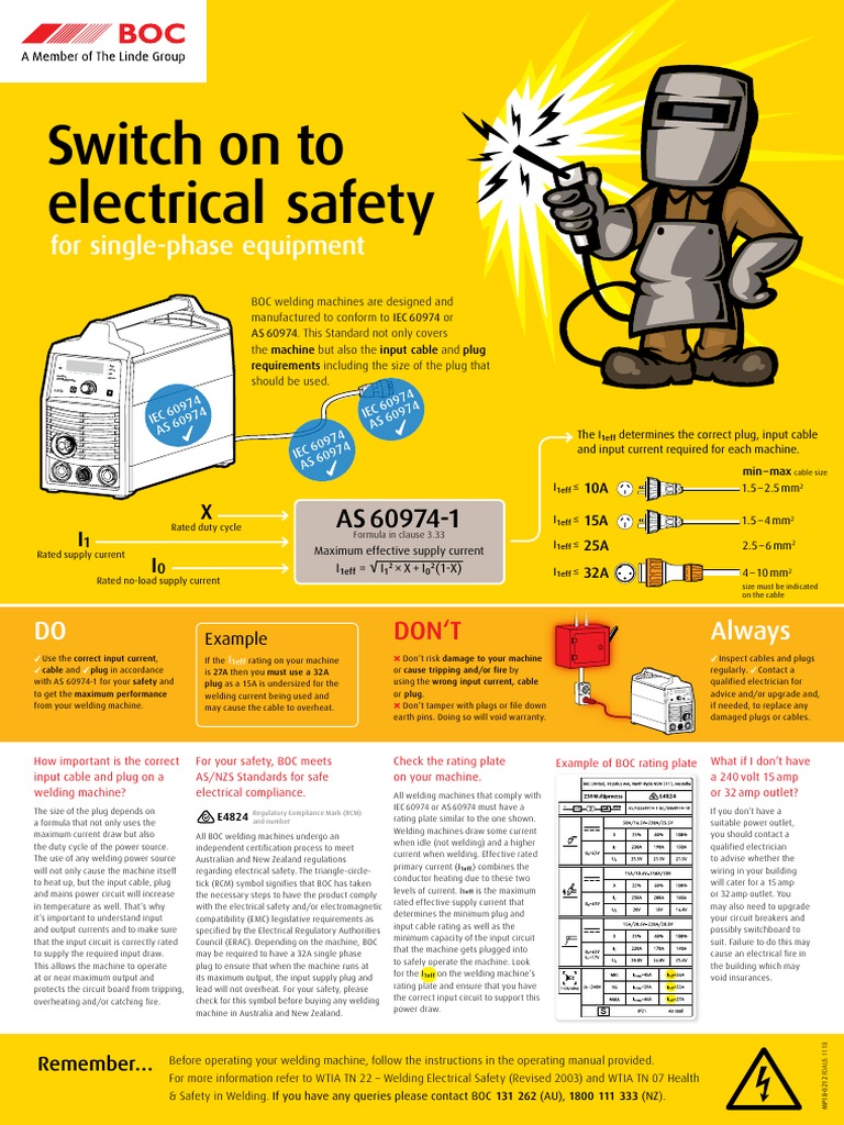 Electrical Safety Single Phase Equipment A3 Poster | PDF | Ac Power ...