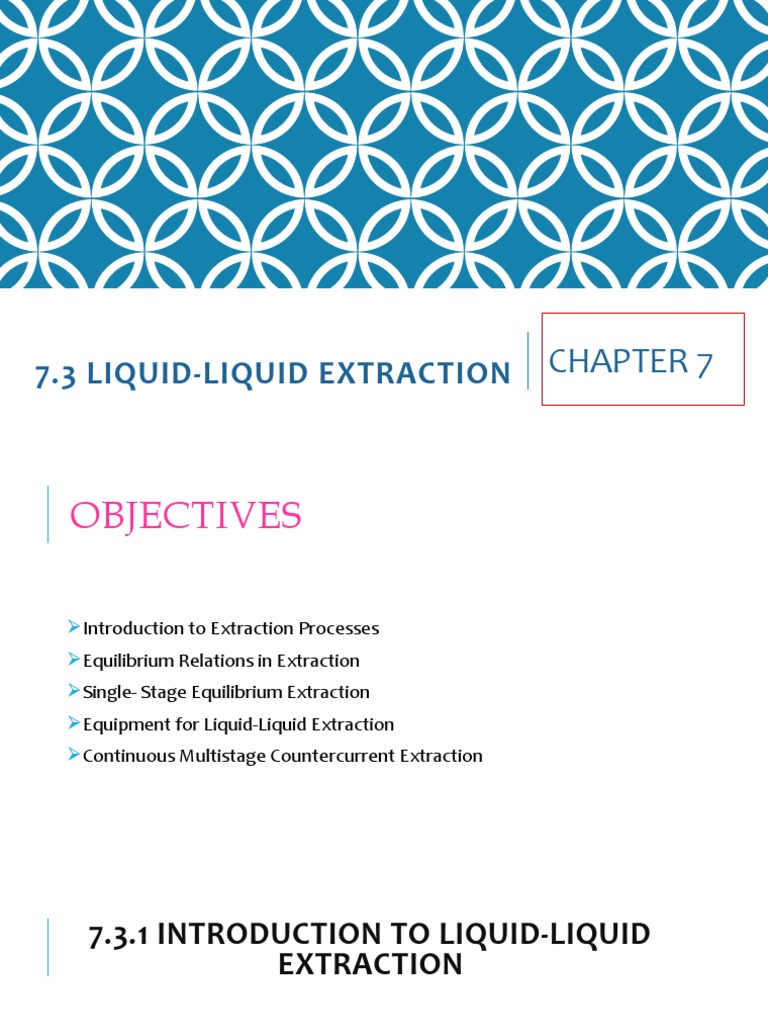 Chapter 7.3 Liquid-Liquid Extraction | PDF | Solution | Chemistry