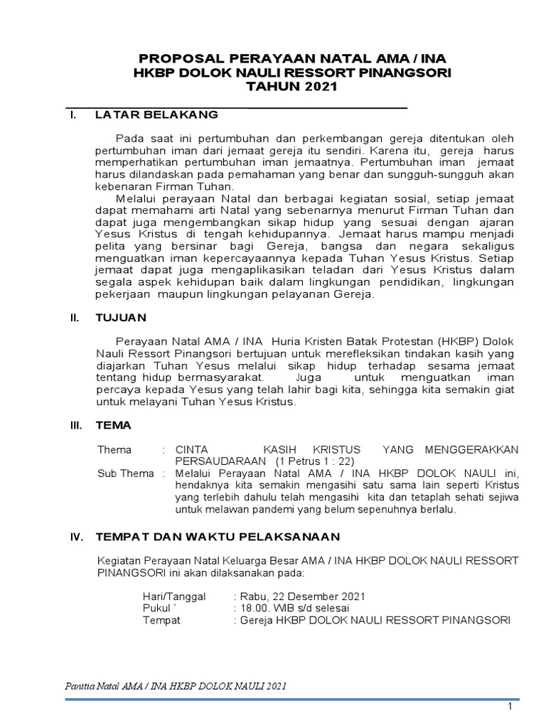 Proposal Natal Ama Ina 2021 | PDF
