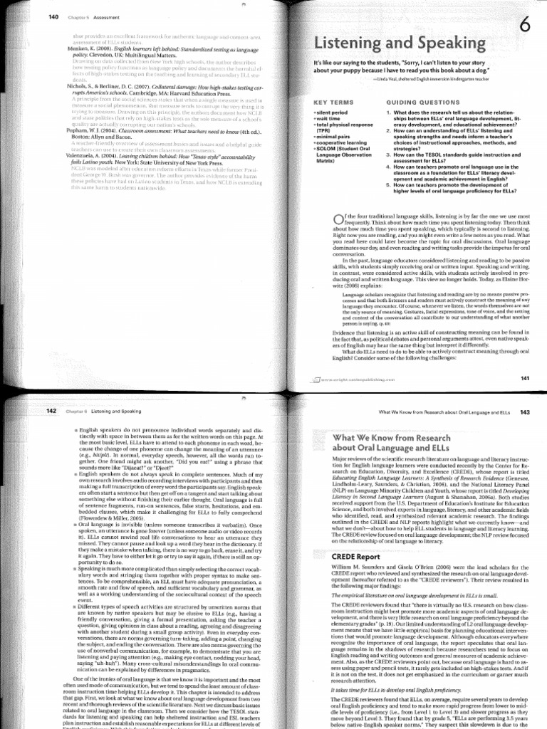 Supporting ELLs in Listening Skills | PDF | English As A Second Or ...
