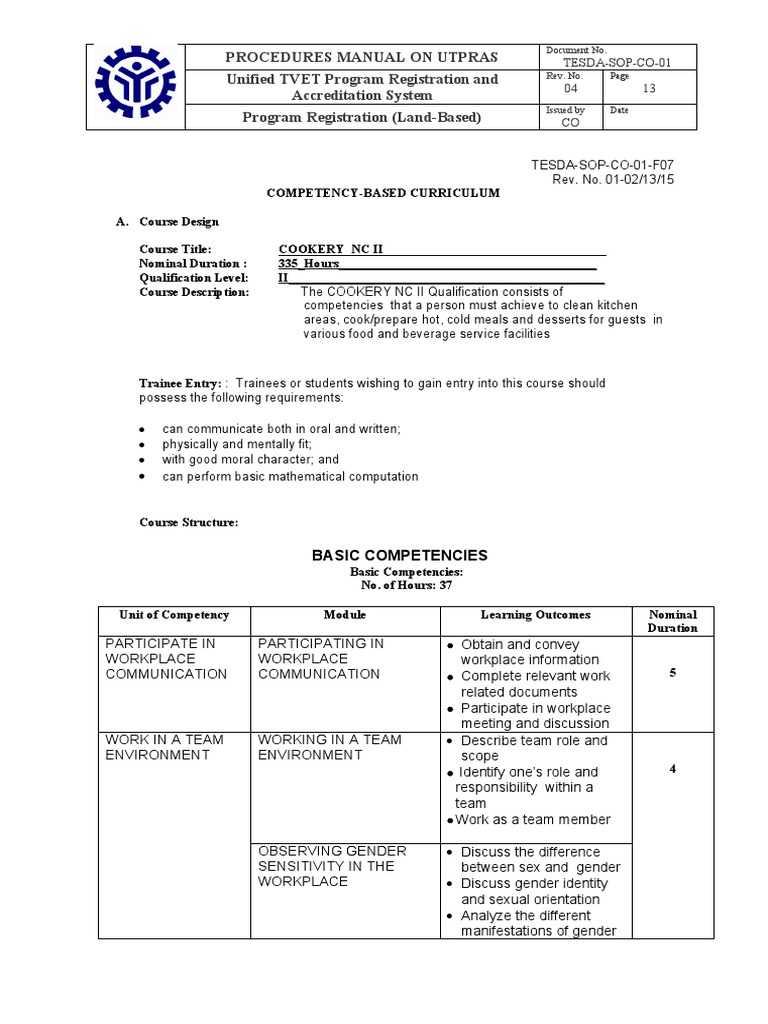 Procedures Manual On Utpras Unified TVET Program Registration and ...