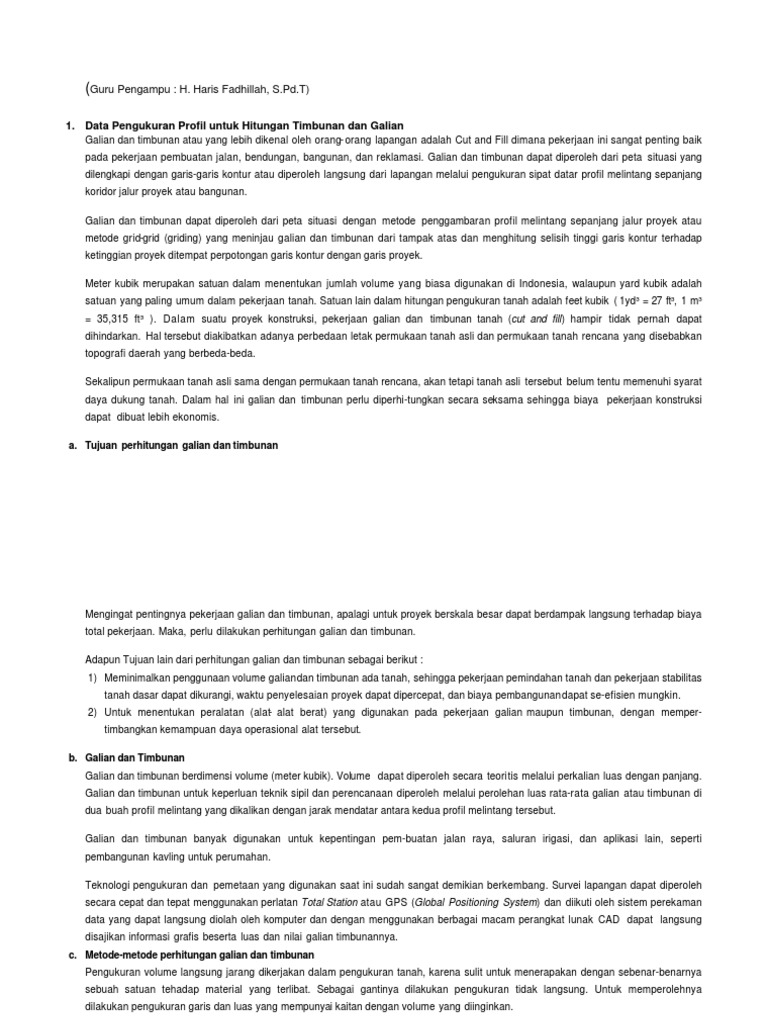 Galian (Cut) Dan Timbunan (Fill) 2 PDF | PDF