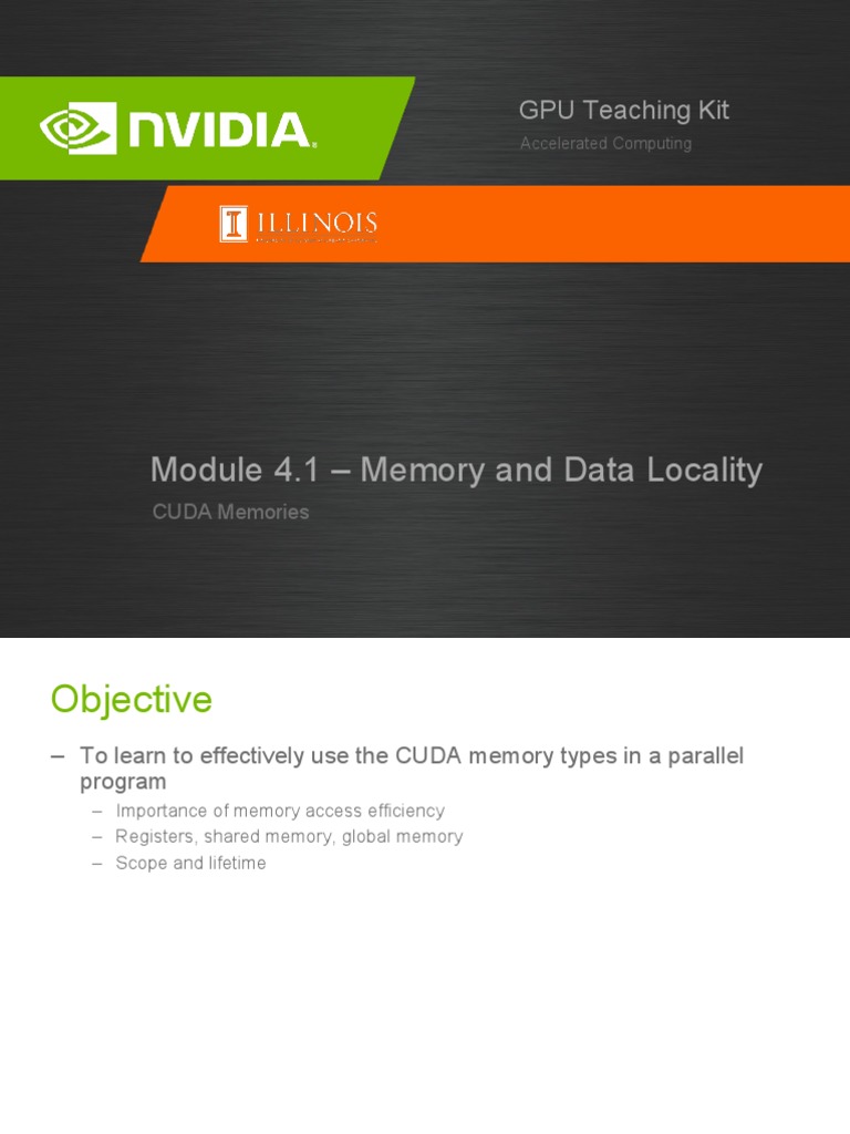 Module 4.1 - Memory and Data Locality: GPU Teaching Kit | PDF | Dynamic Random Access Memory ...