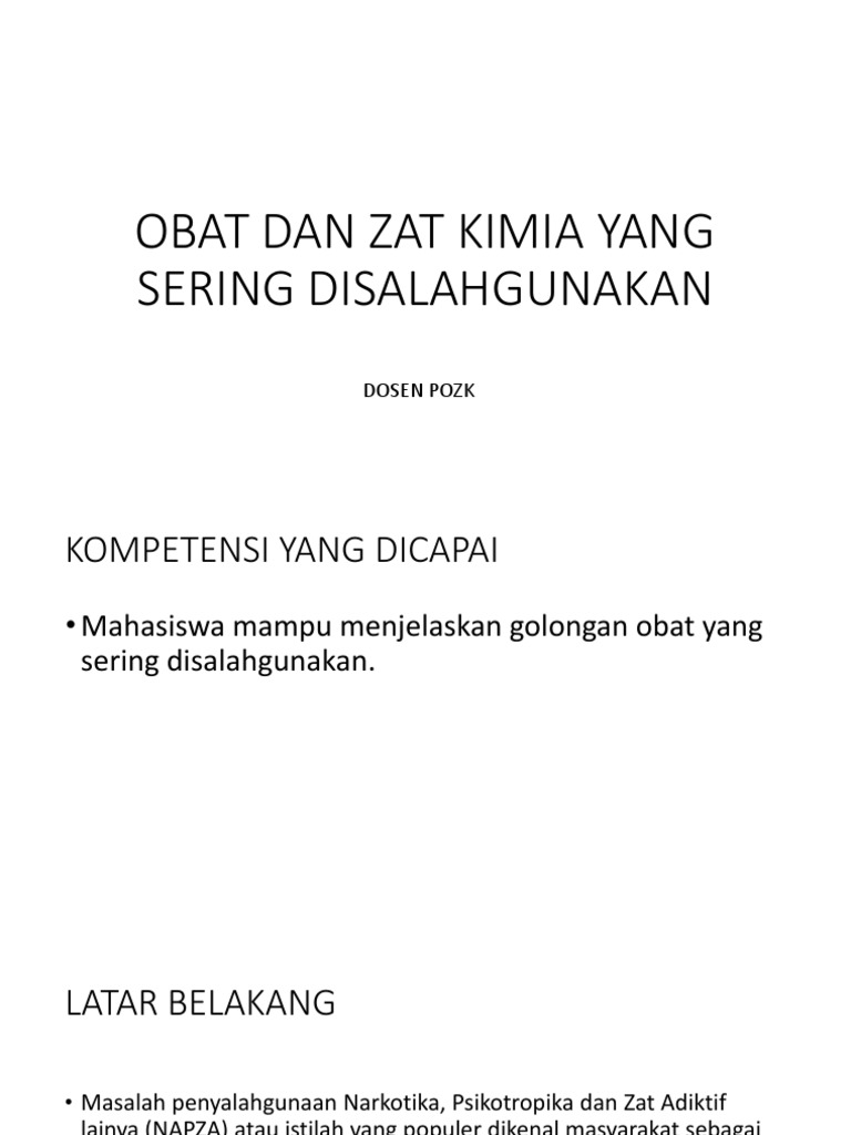 Obat Dan Zat Kimia Yang Sering Disalahgunakan | PDF | Pengembangan Diri
