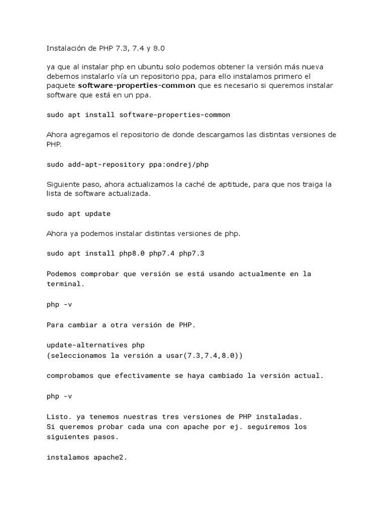 Instalación de PHP 7 | PDF | Php | Servidor HTTP Apache