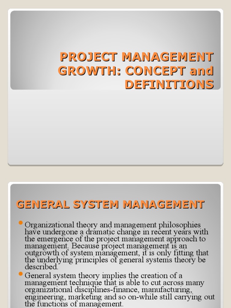 Project Management Growth: Concept and Definitions | PDF | Project ...