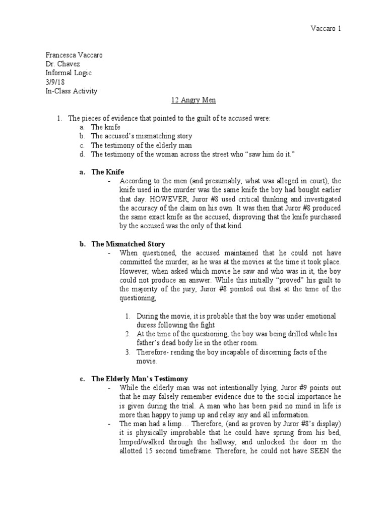 12 Angry Men | PDF | Fallacy | Argument