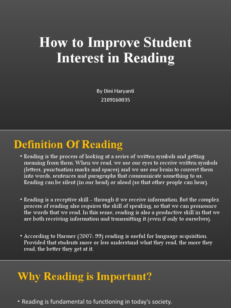 How To Improve Student's Interest in Reading | PDF | Career & Growth