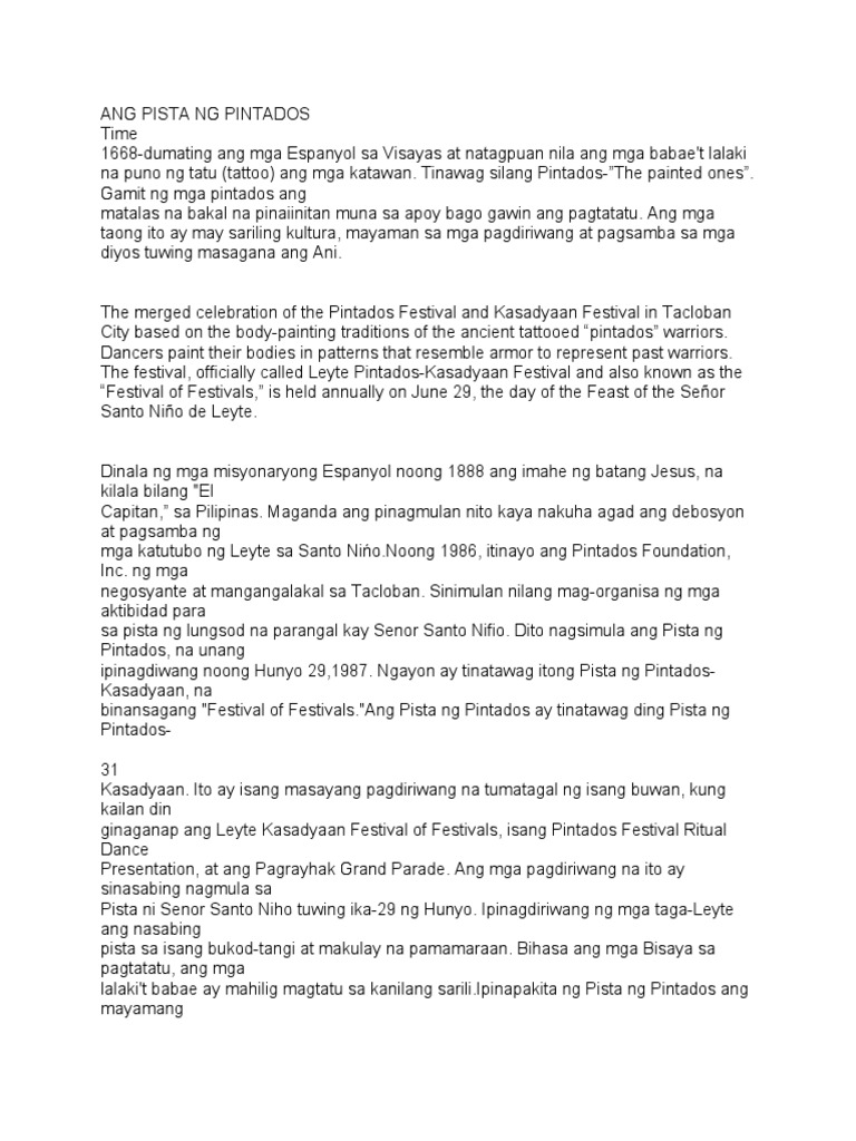 Ang Pista NG Pintadosas | PDF